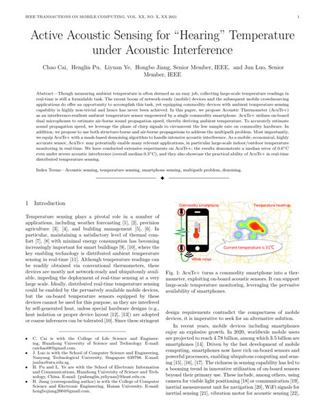 Pdf Active Acoustic Sensing For “hearing” Temperature Under Acoustic Interference