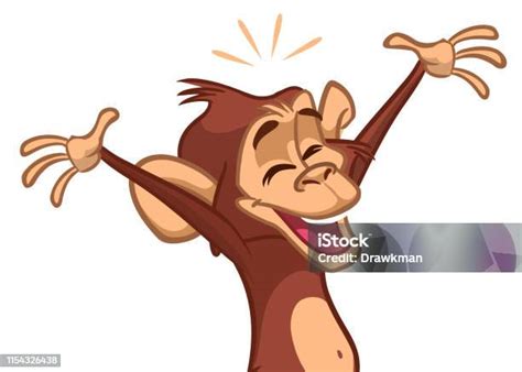 Kartun Monyet Simpanse Ilustrasi Vektor Ilustrasi Stok Unduh Gambar