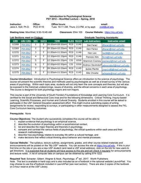 Spring 2018 Mon Wed Intro Psych Syllabus Noll Warning Tt Undefined Function 32