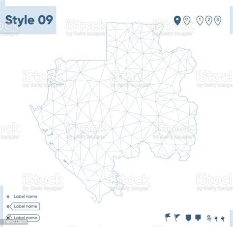 가봉 흰색 낮은 폴리지도 다각형지도 개요 지도 벡터 일러스트레이션 0명에 대한 스톡 벡터 아트 및 기타 이미지 0명 개념 결정체 Istock