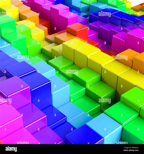 Abstract Background Of Multi Colored Cubes Stock Photo Alamy