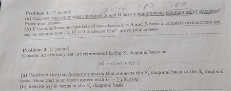solved problem 1 7 points a can two anti commuting