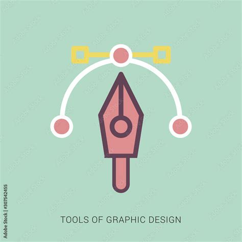 Pen Tool Vector Computer Graphics The Curve Control Points Red And