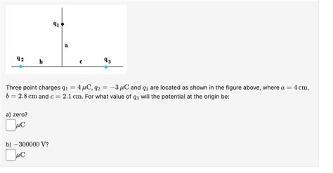 Solved Three Point Charges Q14μcq2−3μc And Q3 Are Located