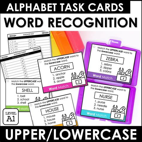 Uppercase And Lowercase Task Cards Alphabet Recognition Hot Chocolate Teachables