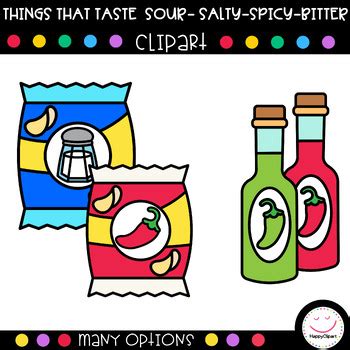 Things That Taste Sour Salty Bitter Spicy Clipart Sense Of Taste Clipart