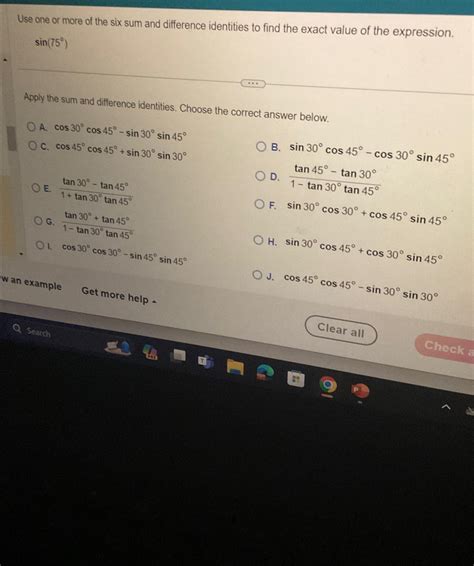 Solved Use One Or More Of The Six Sum And Difference Chegg Com