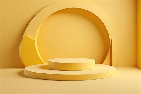 3d желтая сцена подиума сцена минимальный студийный фон Абстрактная 3d геометрическая форма