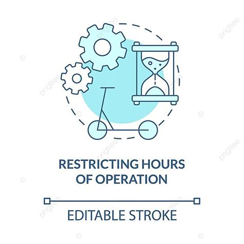 Restricting Hours Of Operation Blue Concept Icon Hours Lineart Round