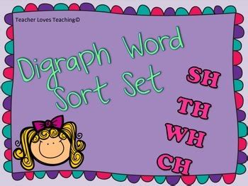 Digraph Word Sorts By Teacher Loves Teaching TPT