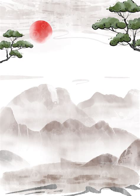 전통적인 스타일의 잉크 배경 소나무 풍경 중국어 회화 배경 화면 및 일러스트 무료 다운로드 Artofit