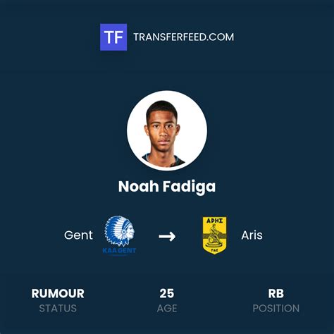Noah Fadiga Transfer From Gent To Aris Transferfeed