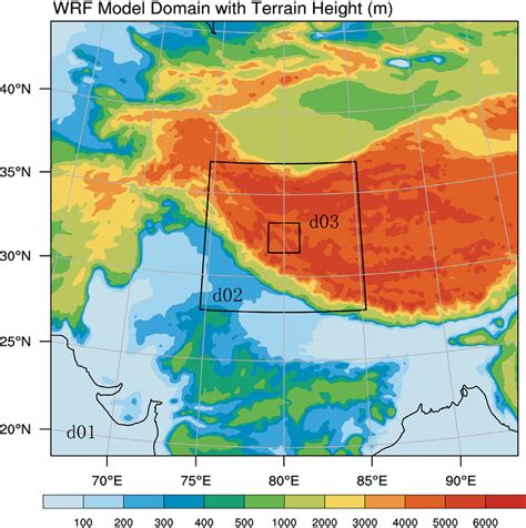 The Three Nested Domains In The Wrf Model Configuration Centred At The