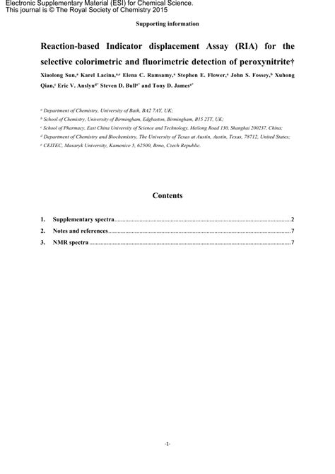 Pdf Reaction Based Indicator Displacement Assay Ria For The Selective Colorimetric And