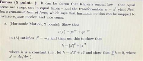 Solved Bonus Points It Can Be Shown That Kepler S Chegg Com