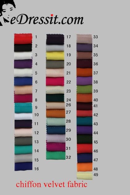 Chiffon Velvet Color Chart 63100101a Edressit