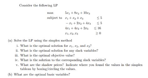 Solved Consider The Following LP Max Subject To Chegg Com