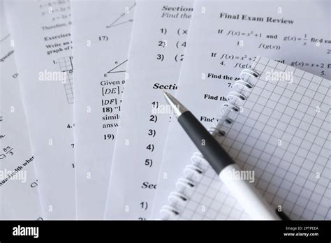Handwriting Of Mathematics Quadratic Equation On Examination Practice Quiz Or Test In Maths