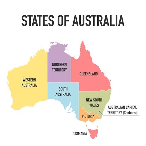 Australia State Map Printable