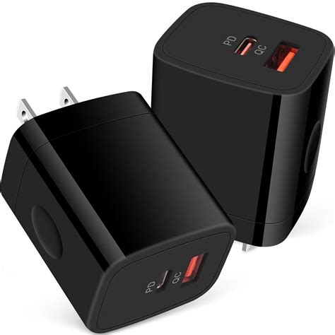 Usb C Block Usb C Charger Block Fivebox Pack W Pd Type C Charger Block Qc Dual Usb C Wall