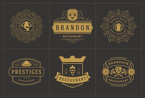 Restaurant Logos And Badges Templates Set Illustration 44580133 Vector