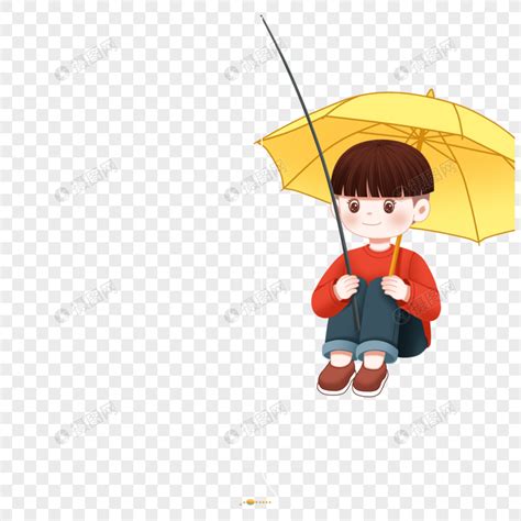 우산으로 낚시하는 아이 Png 일러스트 무료 다운로드 Lovepik