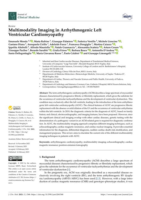 Pdf Multimodality Imaging In Arrhythmogenic Left Ventricular Cardiomyopathy