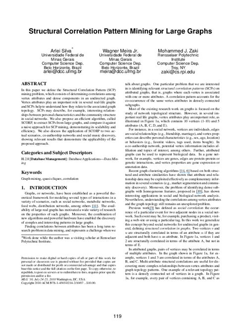 Pdf Structural Correlation Pattern Mining For Large Graphs Pdf Structural Correlation Pattern Mining For Large Graphs