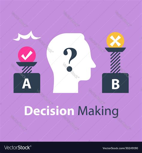 Decision Making Pros And Cons Versus Concept Vector Image