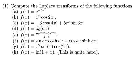 Solved 5 е 1 Compute the Laplace transforms of the Chegg com