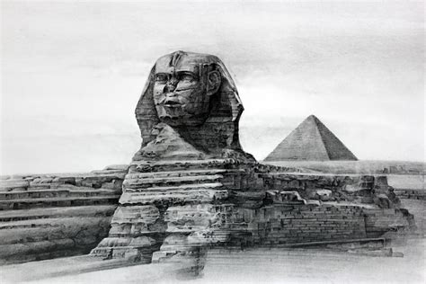 Drawing Of The Sphinx Egypt By Hg0513 Multi Bits