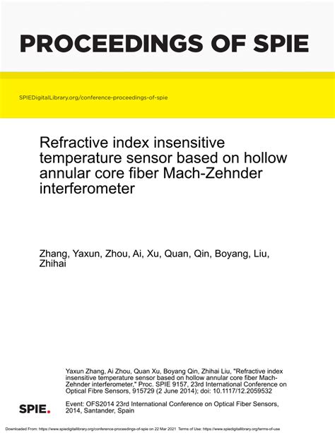 Pdf Refractive Index Insensitive Temperature Sensor Based On Hollow