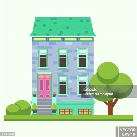 다채로운 플랫 주거 집입니다 벡터 일러스트입니다 고립 된 개체 Eps 10 0명에 대한 스톡 벡터 아트 및 기타 이미지 0명 건축 귀여운 Istock