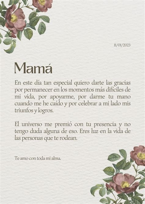 Plantillas De Cartas Para El Día De La Madre Online Gratis Canva