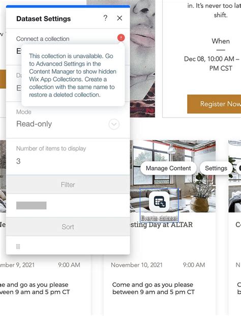 Wix Website Repeater Dataset Collection Unavailable Wix Website Wix