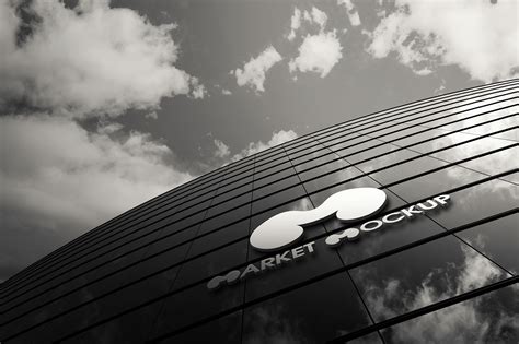 موکاپ لوگو روی دیوار ساختمان بصورت سه بعدی و نمای بسیار زیبا 4