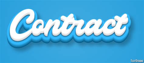Contract Blue 3d Text Effect Generator