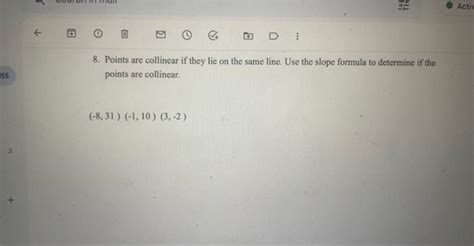 Solved Points Are Collinear If They Lie On The Same Line Chegg Com