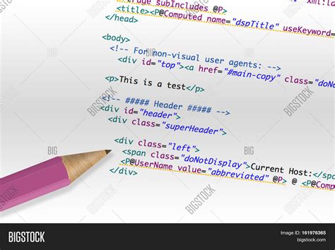 Computer Code Html On Image And Photo Free Trial Bigstock