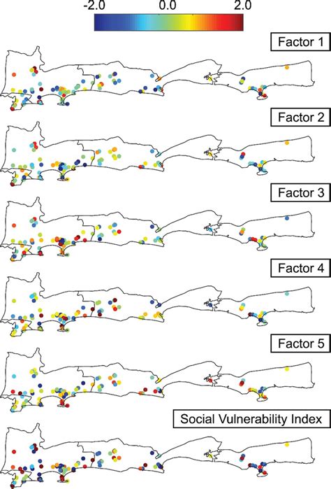Maps Of Social Vulnerability Index And Five Main Factors For District Download Scientific