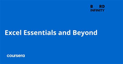 Excel Essentials And Beyond Coursera
