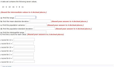 Solved A Data Set Contains The Following Seven Values Chegg Com