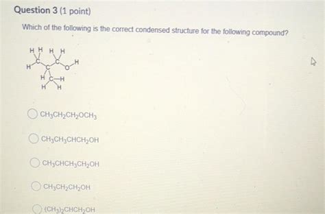 Solved Question 3 1 Point Which Of The Following Is The