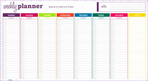 10 Excel Week Calendar Template Excel Templates