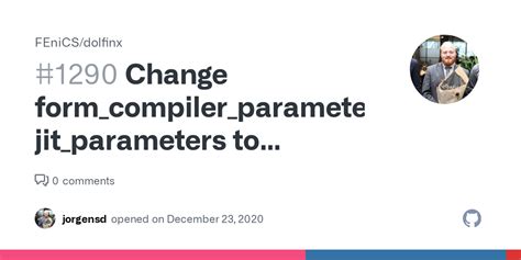 Change Form Compiler Parameters Jit Parameters To Form Compiler