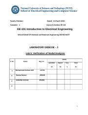 Lab Nodal Analysis Docx Faculty Member Dated March Semester Course Section
