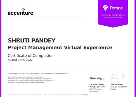 Shruti Pandey On Linkedin Elated To Share That I Recently Completed My Internship At Accenture
