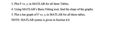Solved 3 Plot F Vs Yi In Matlab For All Three Tables 4
