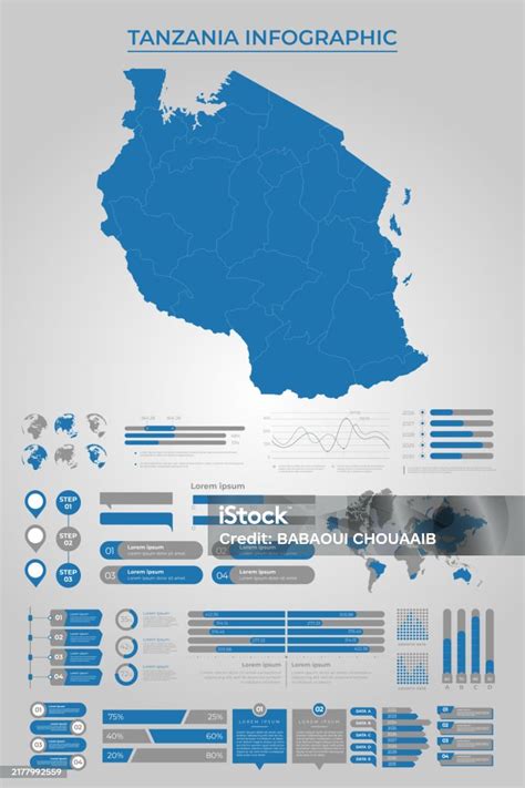 비즈니스 인포그래픽 요소가 있는 탄자니아 지도 템플릿 0명에 대한 스톡 벡터 아트 및 기타 이미지 0명 국가 지도 그래프 Istock