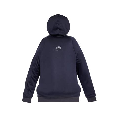 발렌시아가 유니티 스포츠 아이콘 인플레이터블 집업 후드 미디움 핏 다크 네이비 Balenciaga Kream